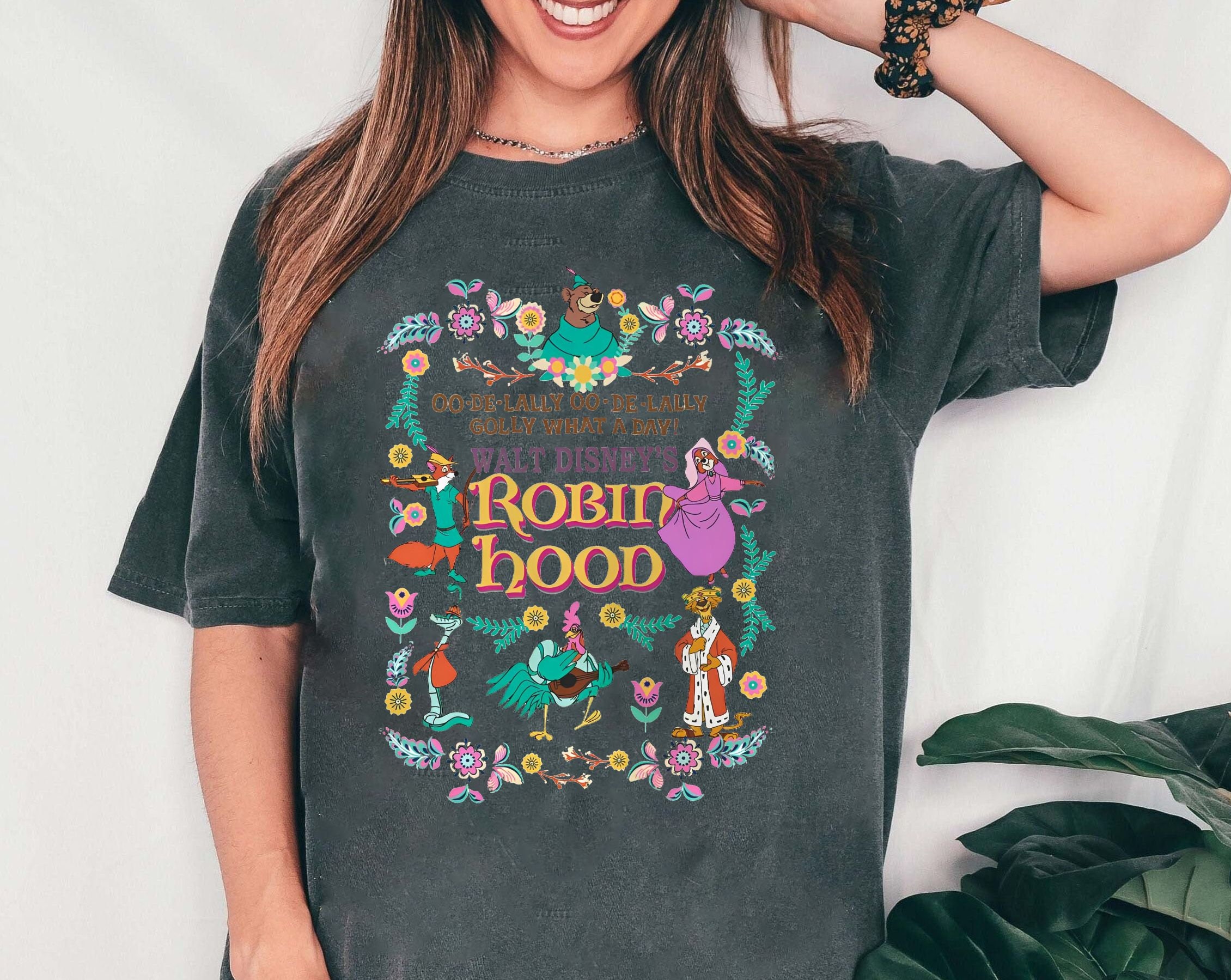 Retro Disney Robin Hood Floral Shirt, Little John Alan-a-dale Princess ...
