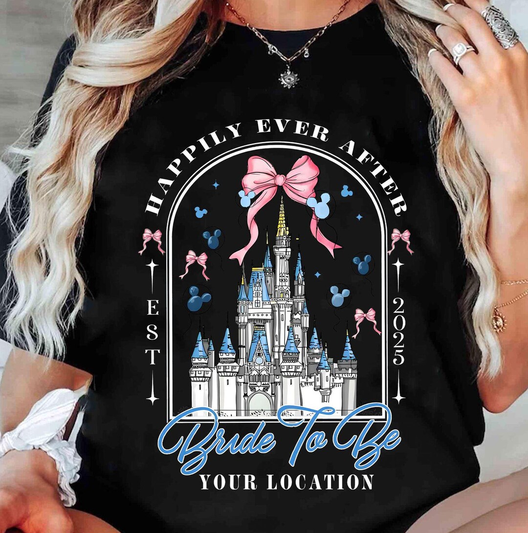 Custom Disney Castle Bride Coquette Bow Shirt, Disney Bachelorette ...