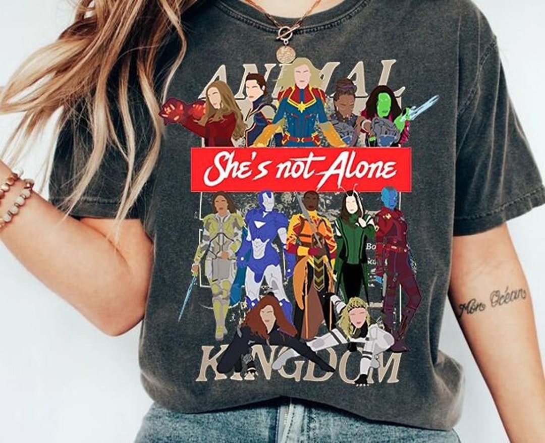 She is Not Alone Shirt, Marvel Avengers Girls Gift T-shirt, Female ...