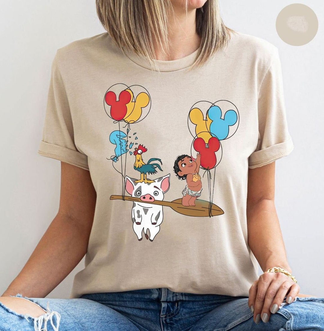 Cute Disney Moana Hei Hei and Pua Mickey Balloons Shirt, Funny Disney ...