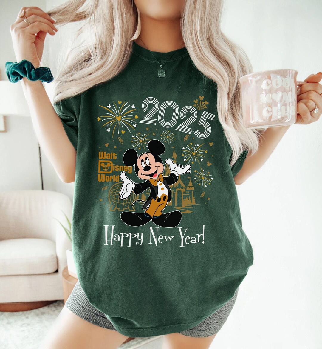Mickey & Friends Happy New Year Fireworks 2025 Photo Shirt, Wdw Magical ...