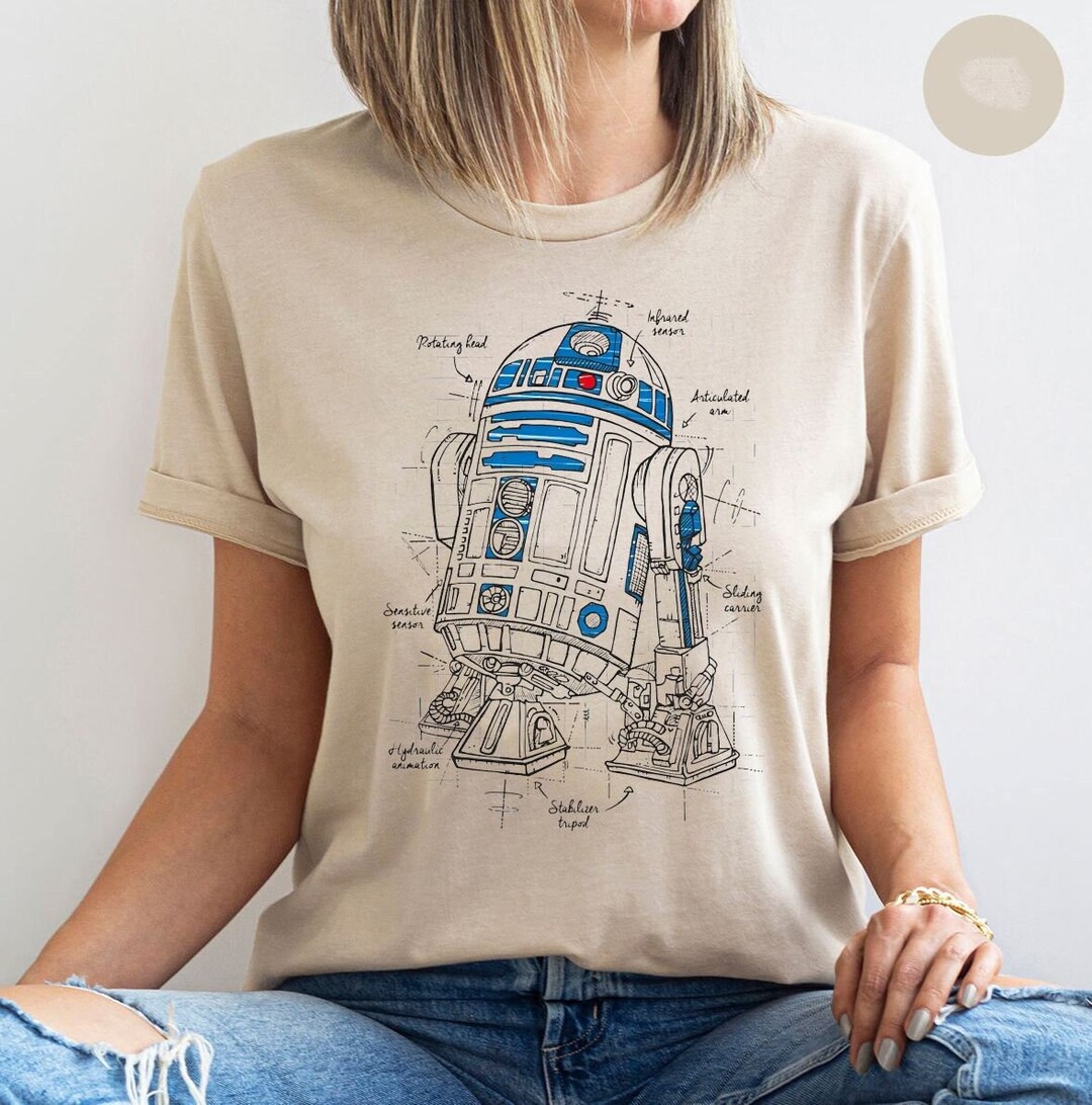 Vintage R2-D2 Astromech Droid Schematic the Last Jedi Shirt, Disney ...