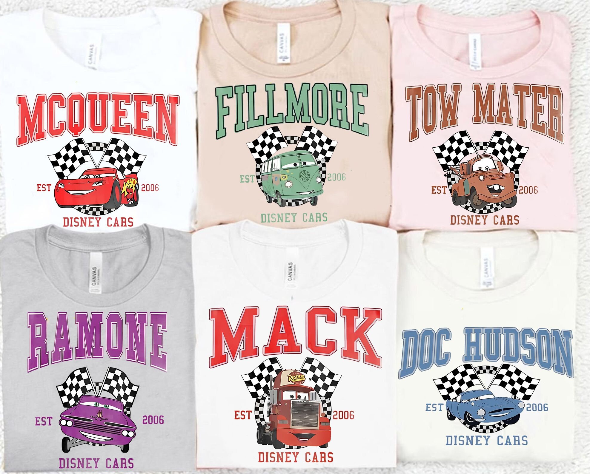 Retro Disney Pixar Cars Movie Shirt, Lightning Mcqueen and Friends T ...