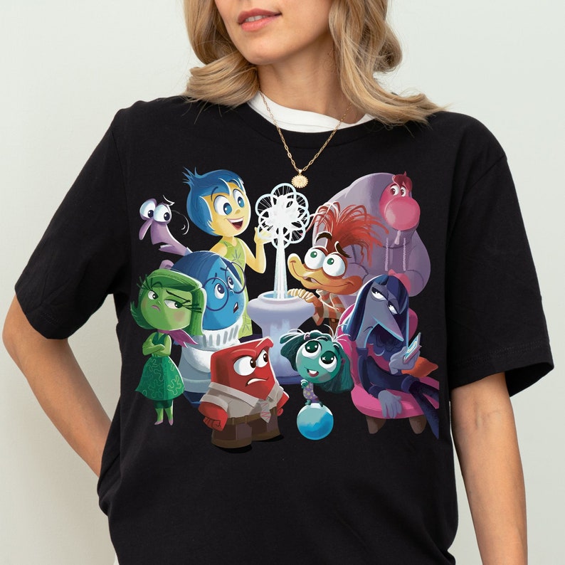 Camisa de personajes de Disney Pixar Inside Out, linda alegría tristeza ira envidia camiseta ...