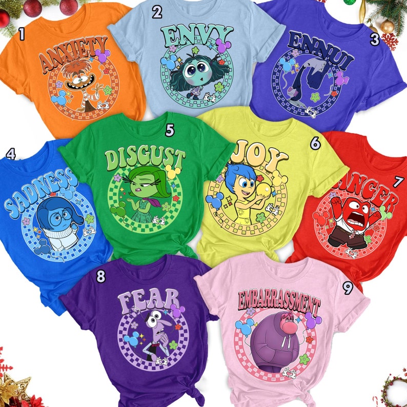 Disney Pixar Inside Out Characters Shirt, Cute Joy Sadness Anger Envy T ...