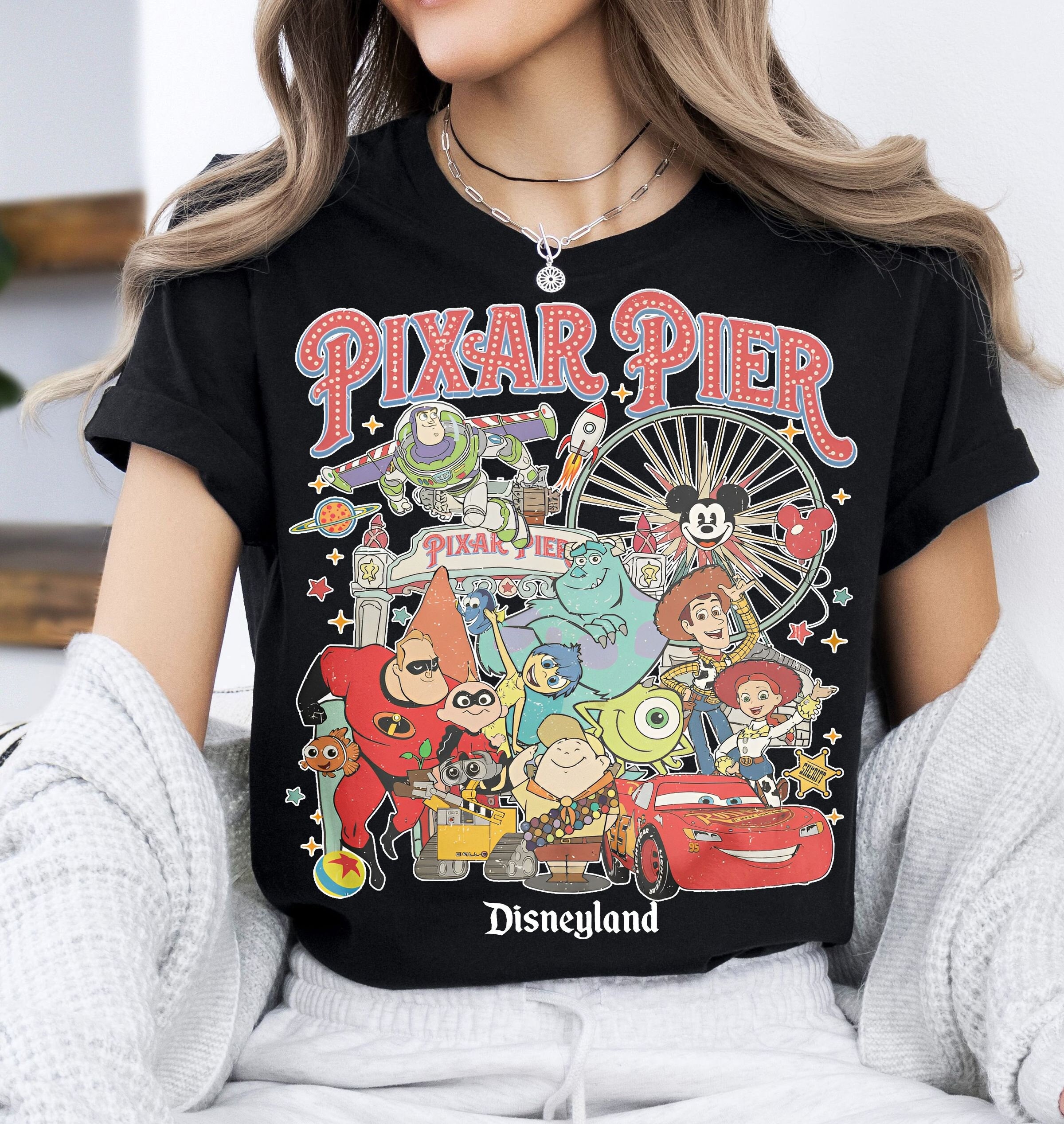 Retro Meet Me at Pixar Pier Shirt, Disney Pixar Characters T-shirt ...