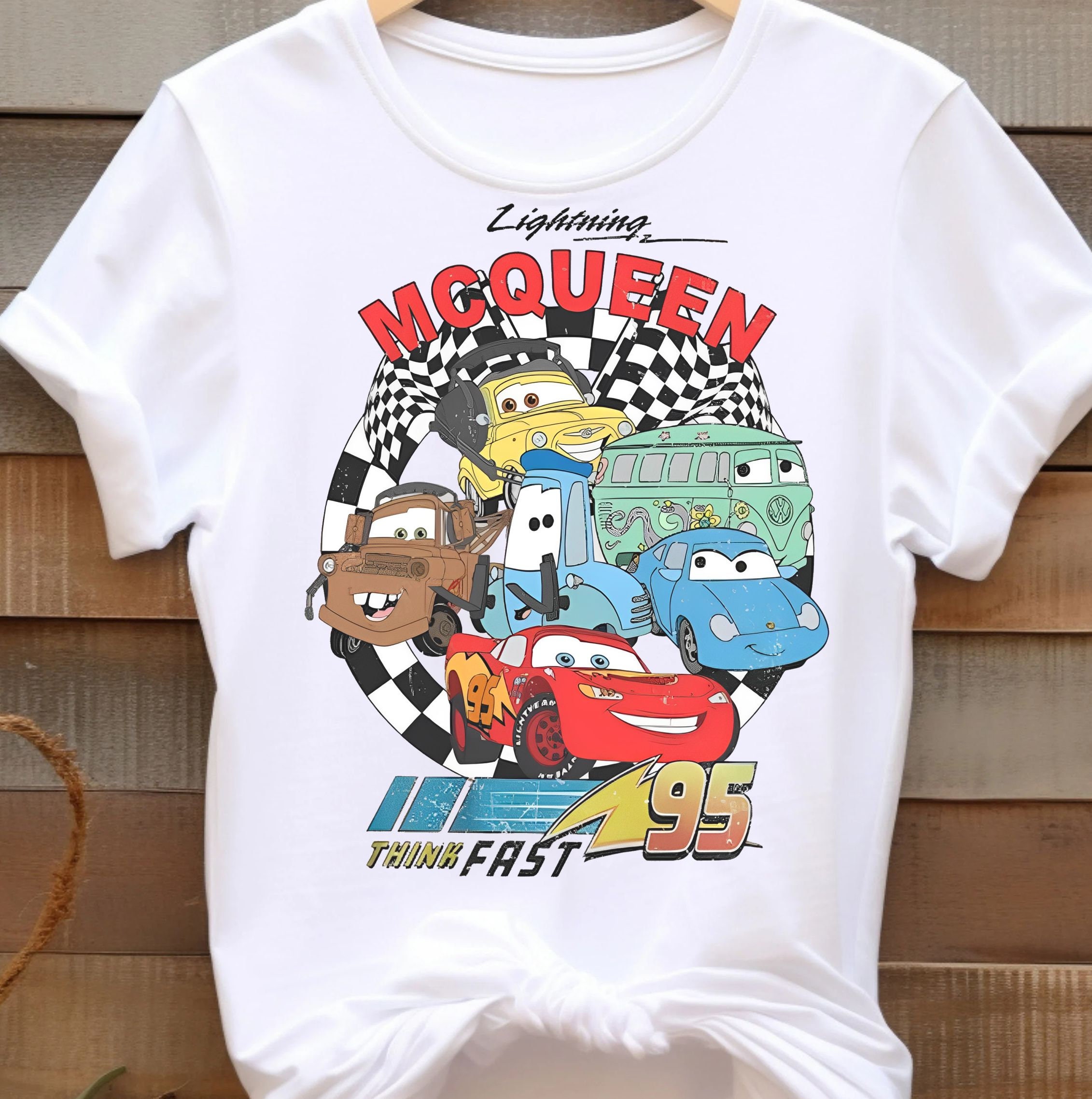 Retro Disney Pixar Cars Land Shirt, Lightning Mcqueen and Friends T ...