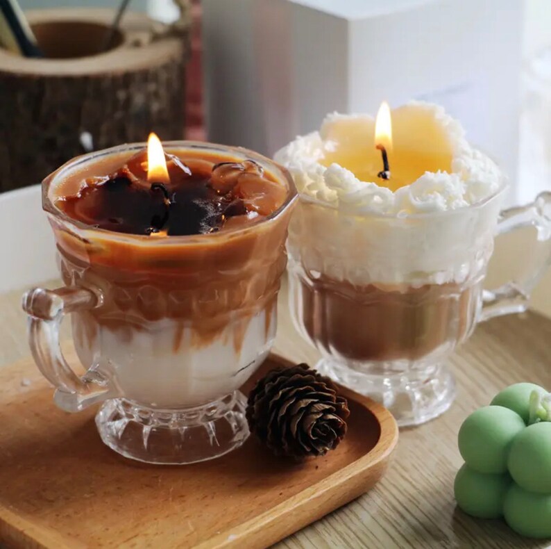 Iced Latte Coffee Candles Scented Candles With Glass Cup Creative ...