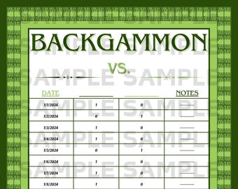 Orange Backgammon Score Card print at Home - Etsy
