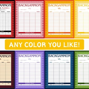 Orange Backgammon Score Card print at Home - Etsy