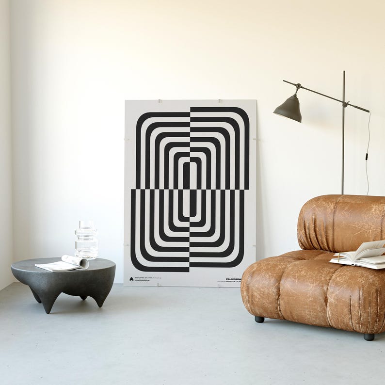 Palindrome, Modern Wall Art, Maze Wall Poster, Optical Illusion ...