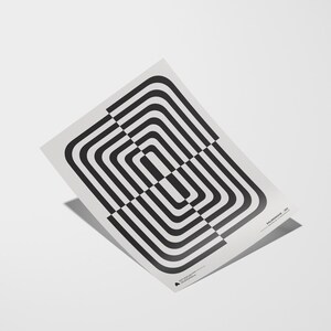 Palindrome, Modern Wall Art, Maze Wall Poster, Optical Illusion ...