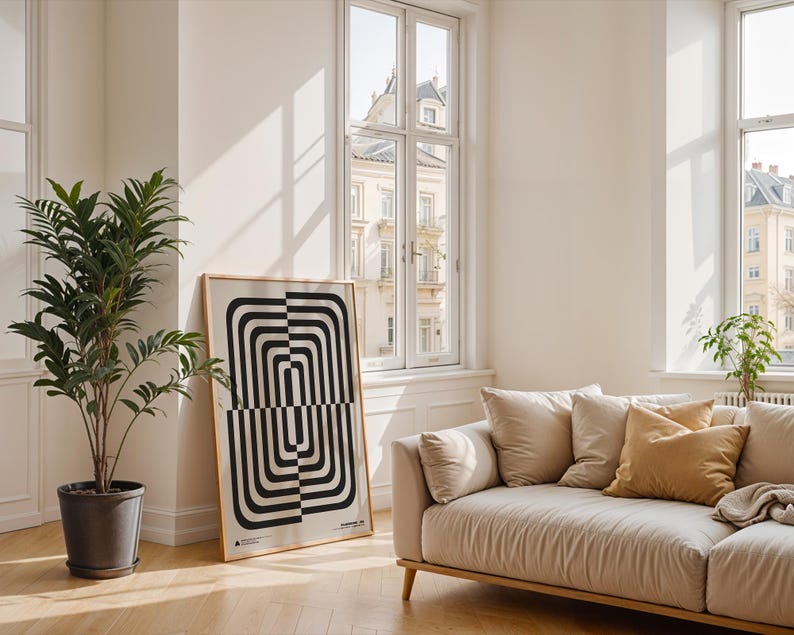 Palindrome, Modern Wall Art, Maze Wall Poster, Optical Illusion ...