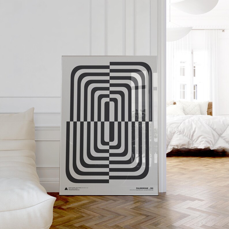 Palindrome, Modern Wall Art, Maze Wall Poster, Optical Illusion ...