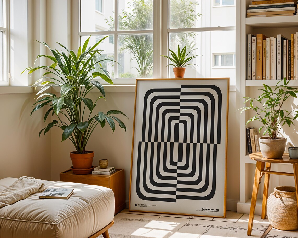 Palindrome, Modern Wall Art, Maze Wall Poster, Optical Illusion ...