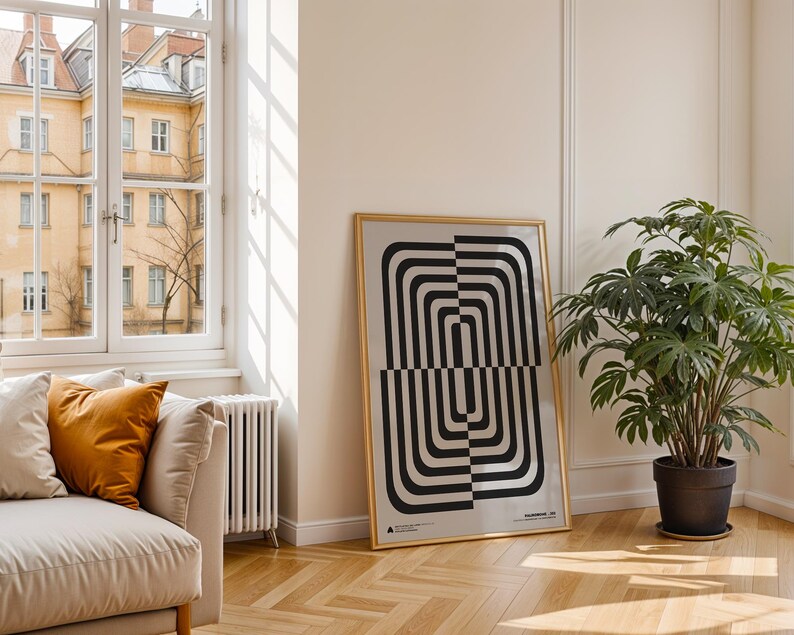 Palindrome, Modern Wall Art, Maze Wall Poster, Optical Illusion ...