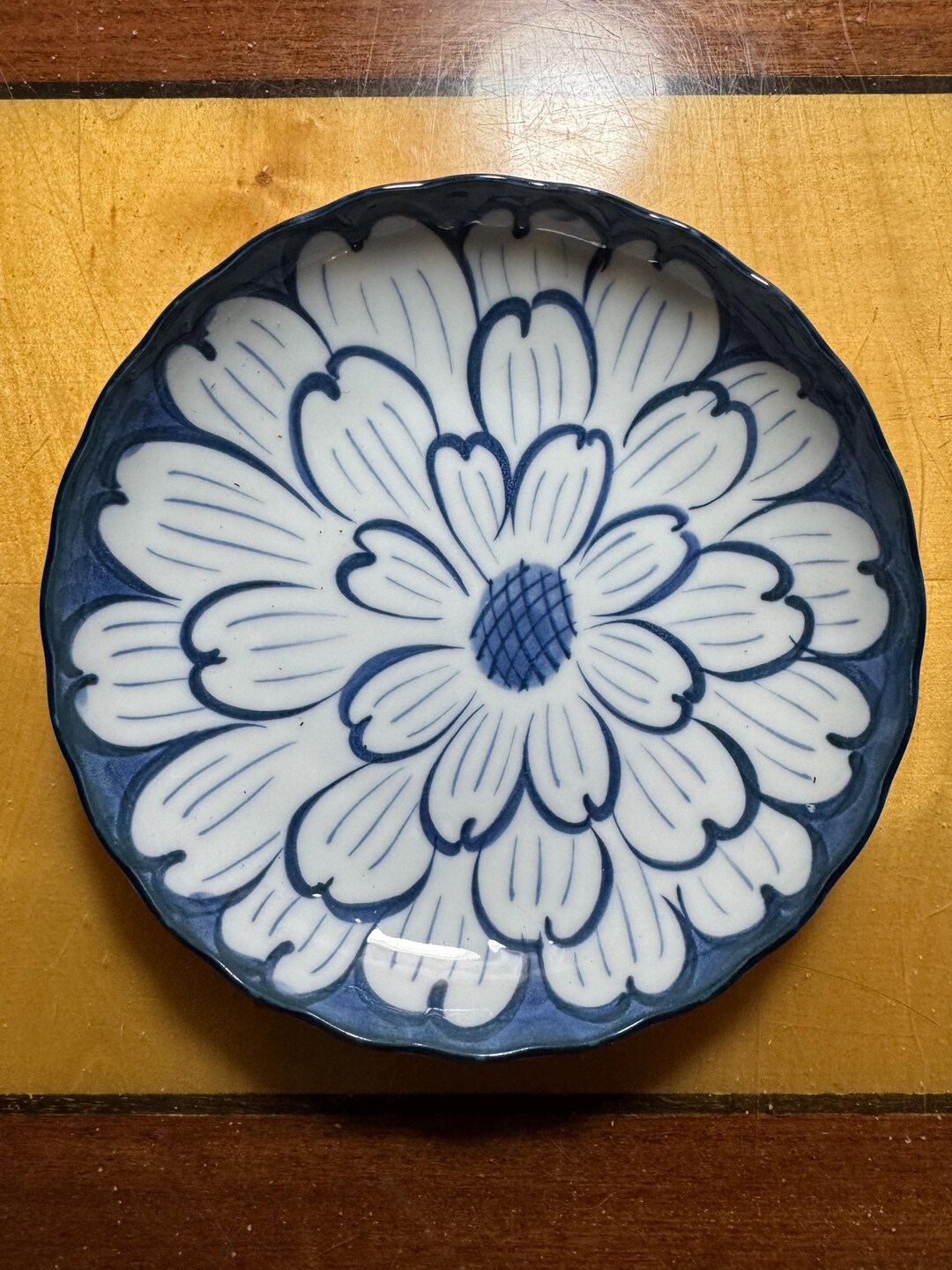 Japanese Indigo Plate Hand Painted - Etsy