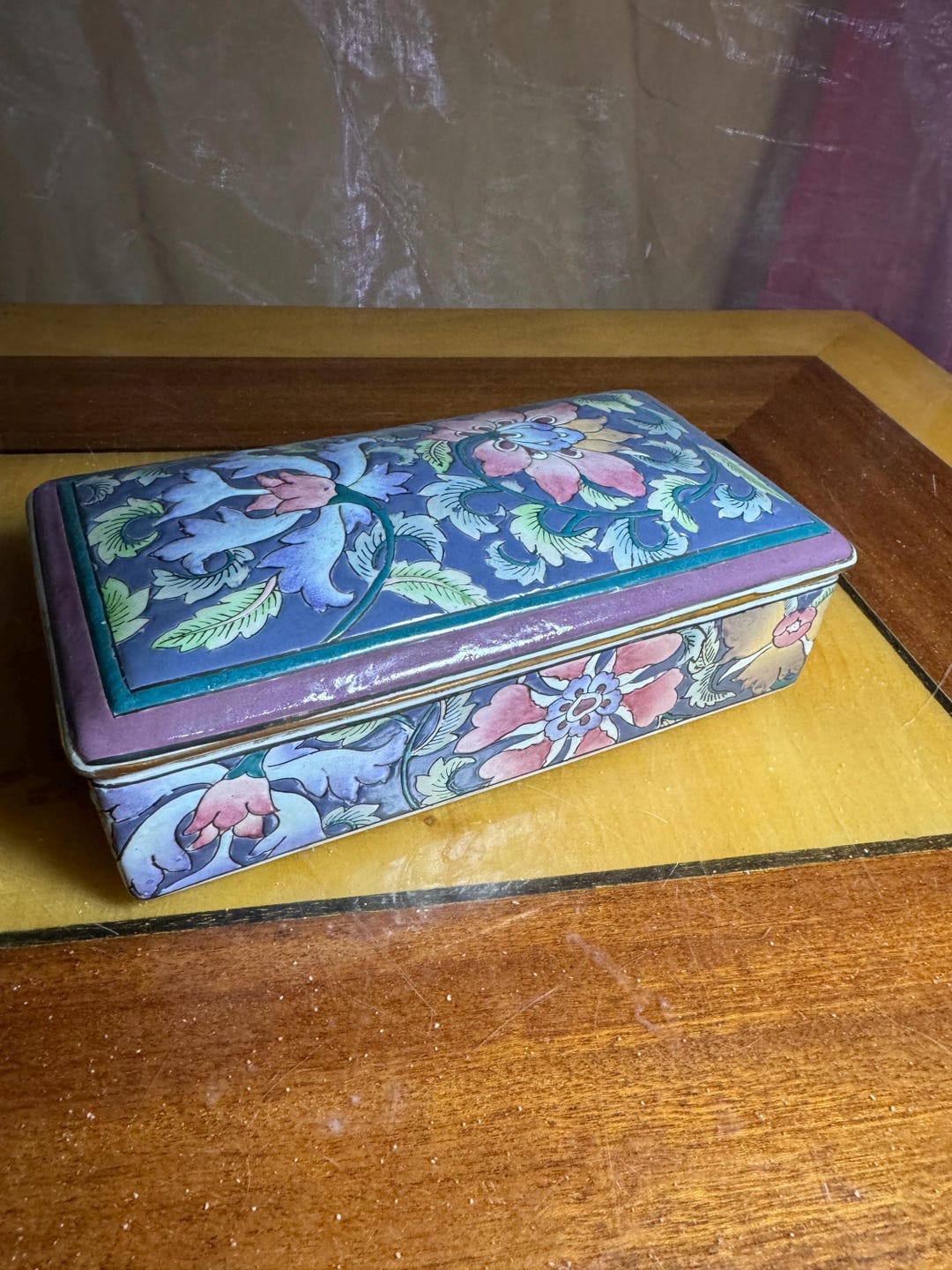 Vintage Chinese Enamel Box - Etsy