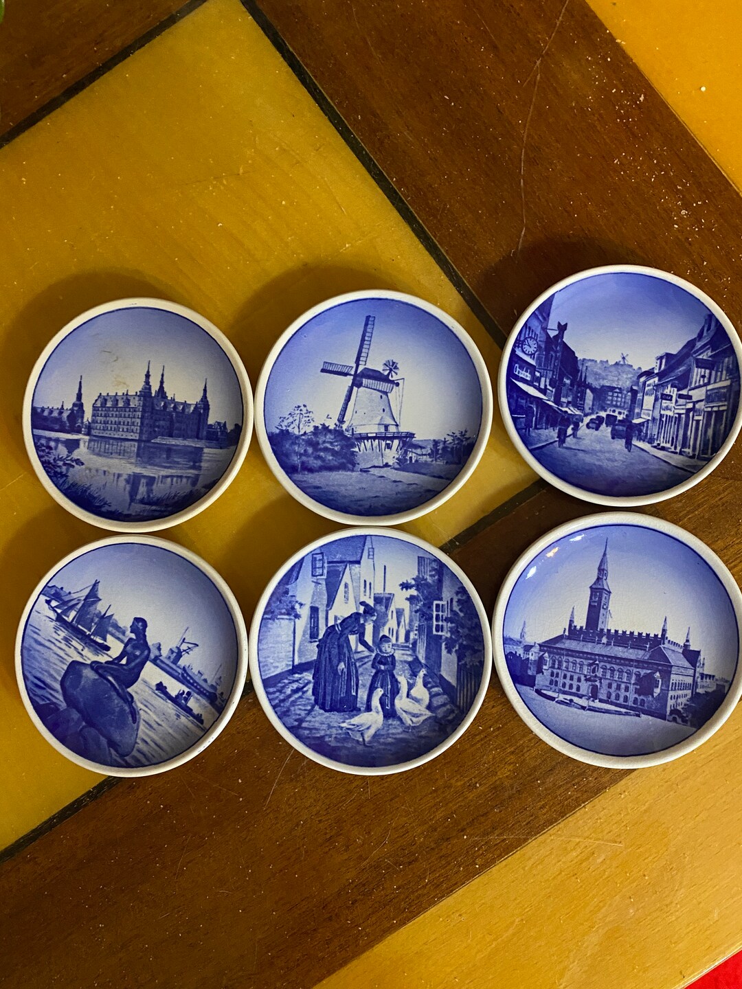 Six Small Collectible Plates Denmark Royal Copenhagen 8.2cm - Etsy
