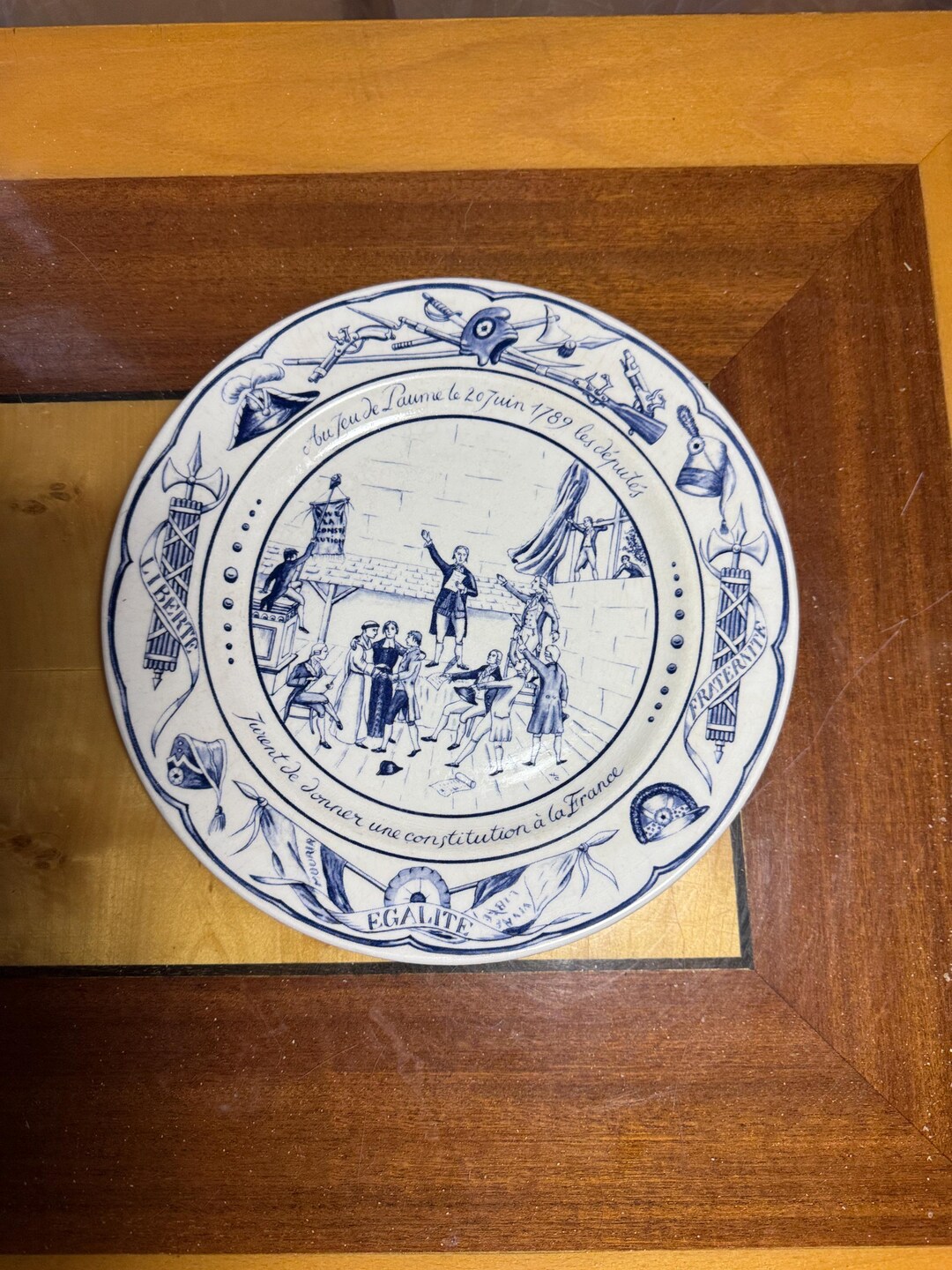 Vintage French Plate Hand Painted in Blue and White Delft Style - Etsy