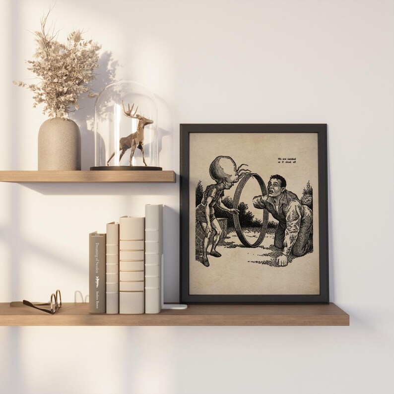 Dimensional Portal, Vintage Print of Alien Human Portal Technology, ET ...