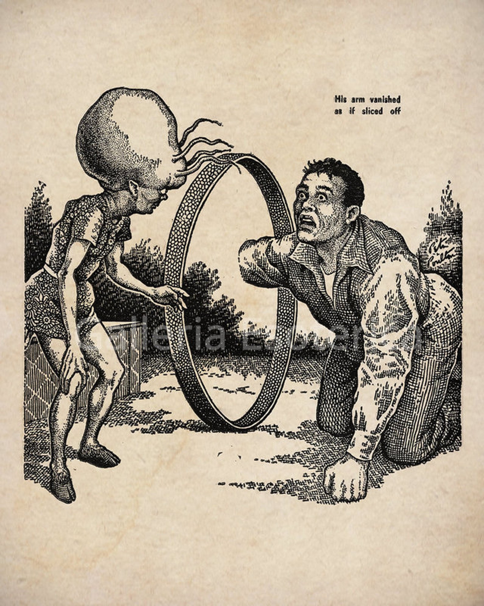 Dimensional Portal, Vintage Print of Alien Human Portal Technology, ET ...