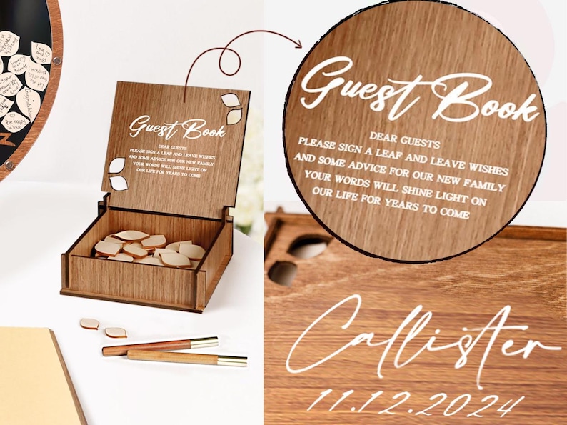 Personalized Wedding Guest Book Alternative: Rustic Wood Family Tree - Etsy