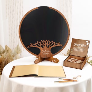 Personalized Wedding Guest Book Alternative: Rustic Wood Family Tree - Etsy