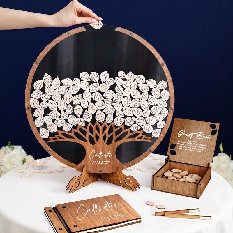 Wooden Tree Guest Book - Etsy