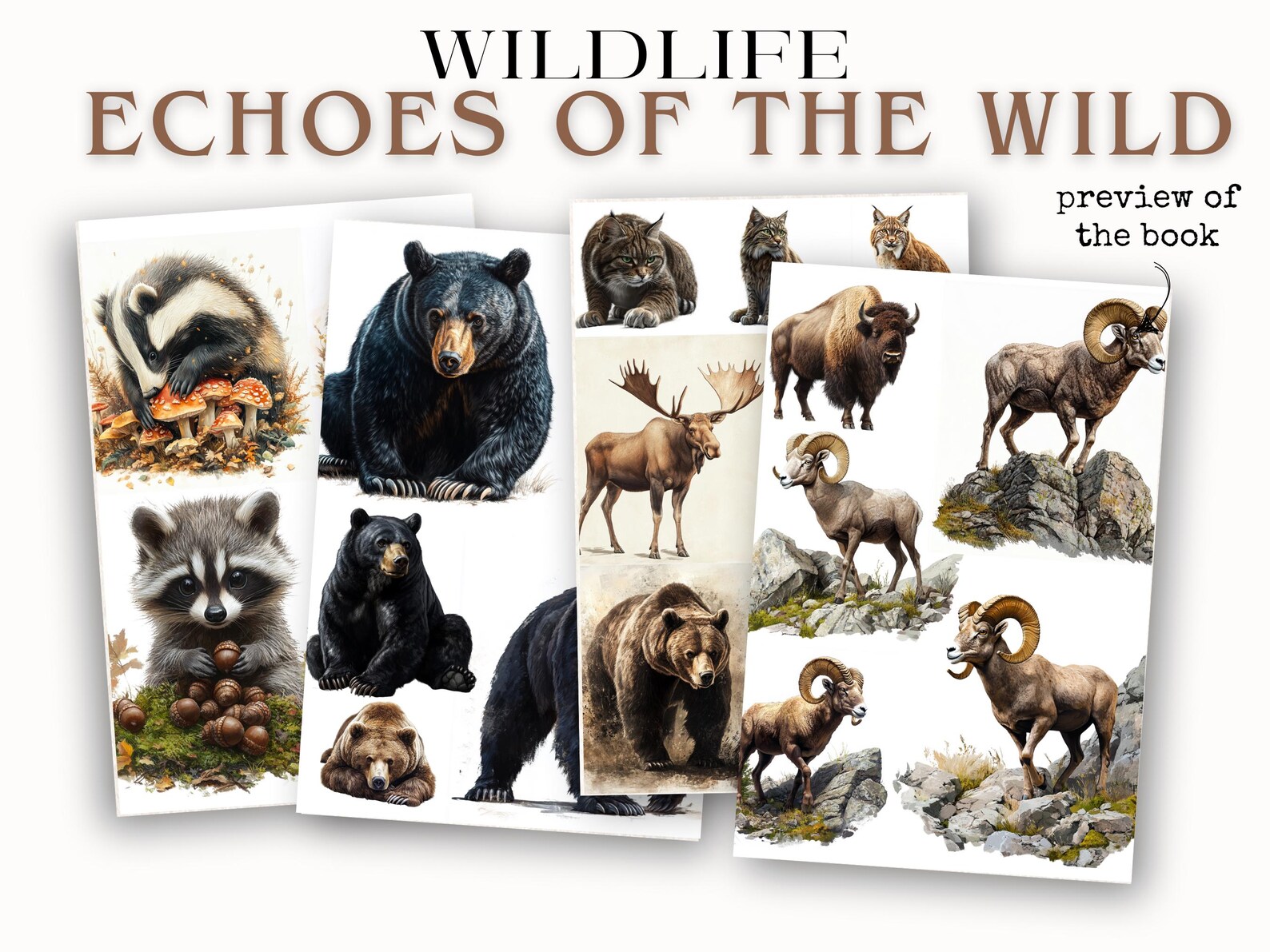 Ephemera Forest Animals Bundle Digital Collage Book Whimsical Wildlife ...