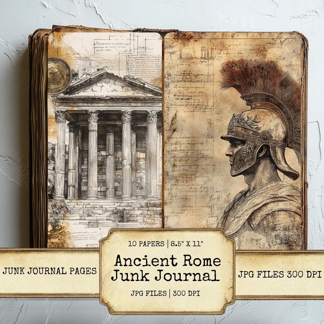 Ancient Rome Junk Journal Pages Printable Set Gladiator Architecture ...