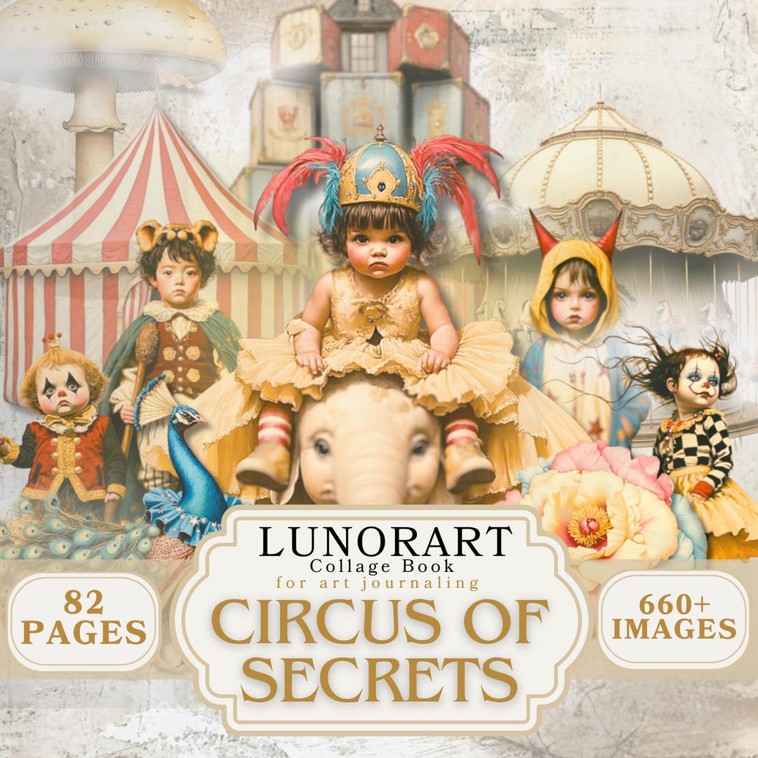 Carnival Circus Ephemera Bundle Digital Collage Book Whimsical Vintage ...