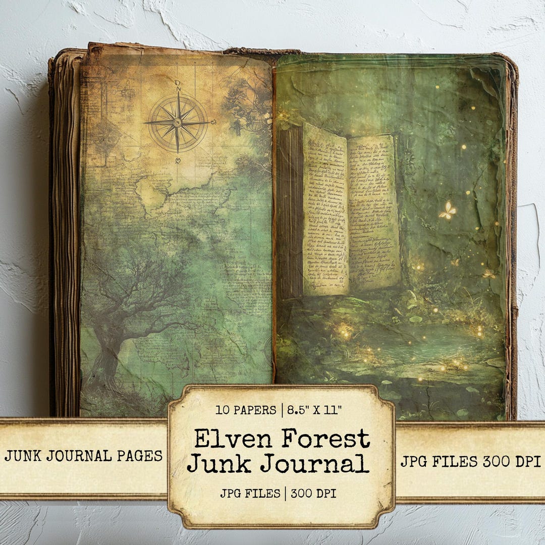 Fantasy Elf Junk Journal Pages Medieval Elves Magical Forest Fantasy ...
