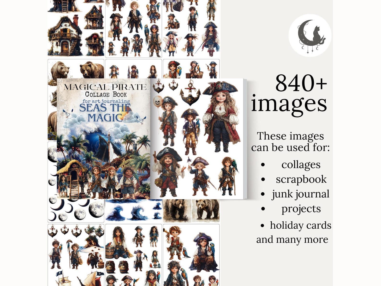 Magical Little Pirate Ephemera Bundle Digital Collage Book Whimsical ...