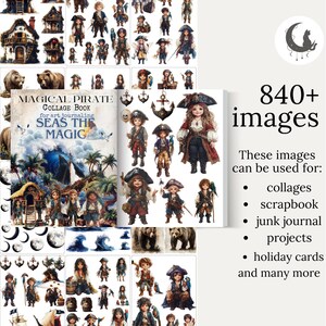 Magical Little Pirate Ephemera Bundle Digital Collage Book Whimsical ...