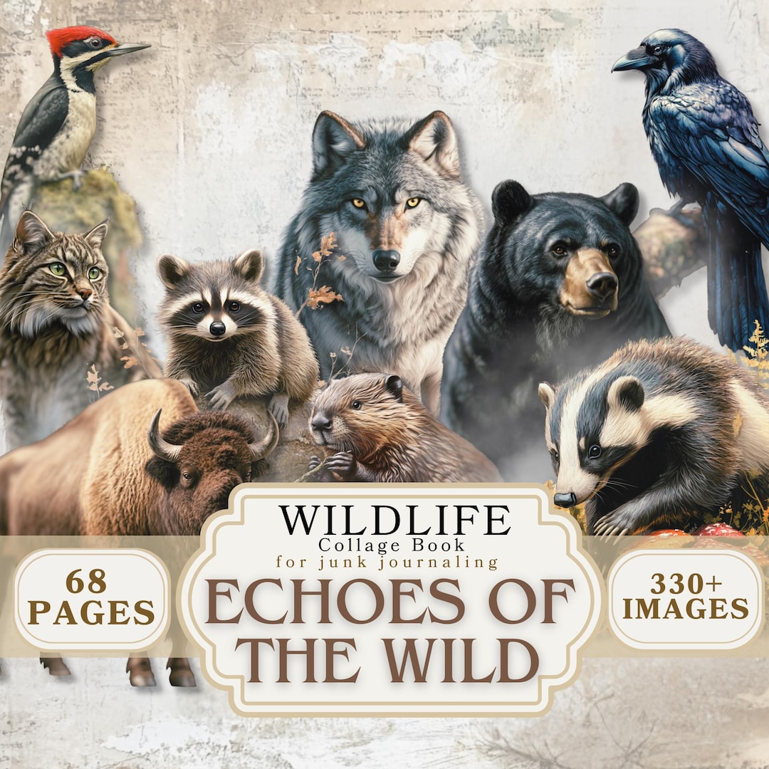 Ephemera Forest Animals Bundle Digital Collage Book Whimsical Wildlife ...