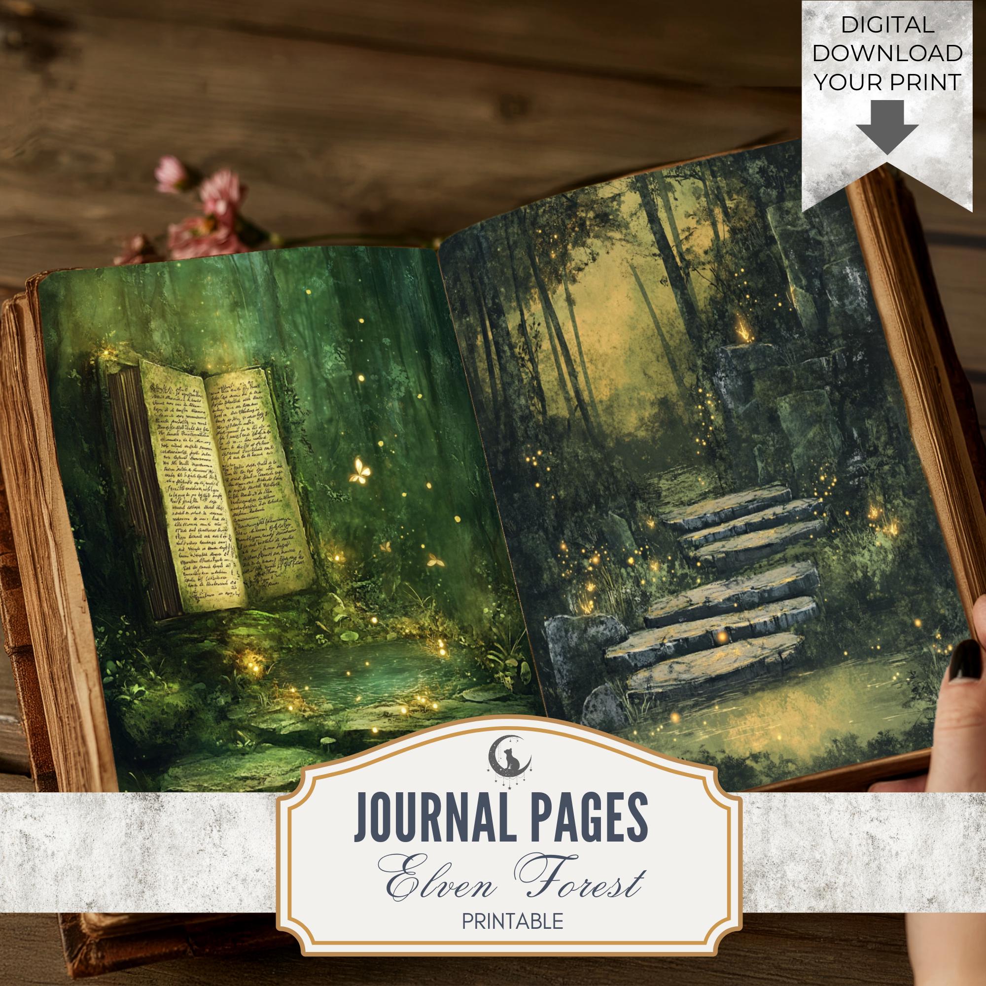 Fantasy Elf Junk Journal Pages Medieval Elves Magical Forest Fantasy ...