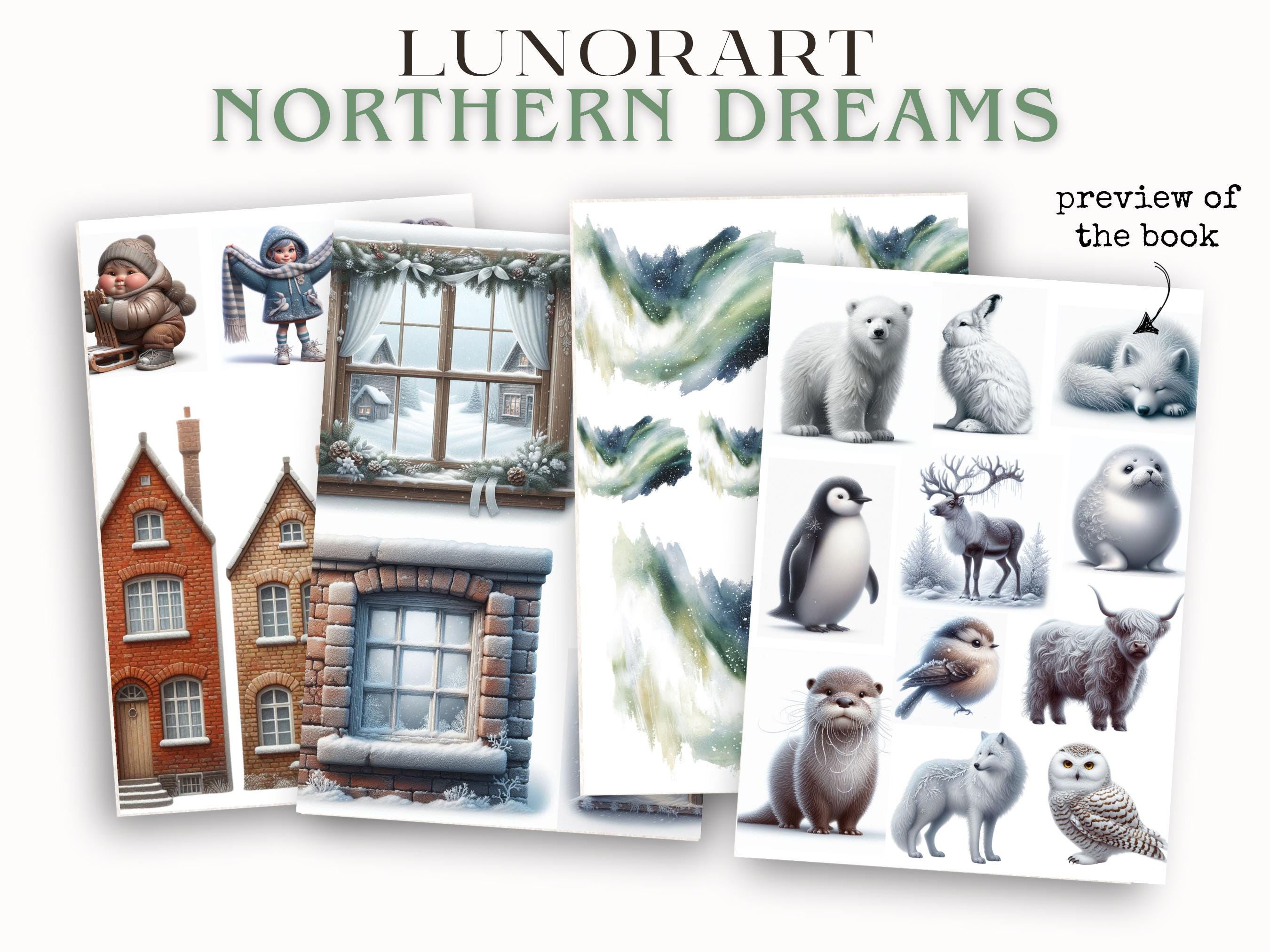 Winter Snowy Digital Cut and Collage Book, Arctic Animals Printable ...