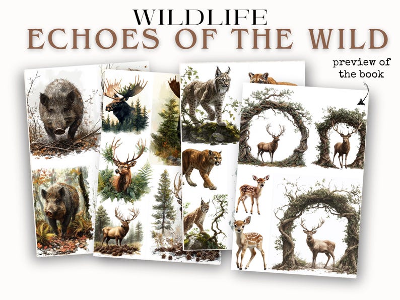 Ephemera Forest Animals Bundle Digital Collage Book Whimsical Wildlife ...