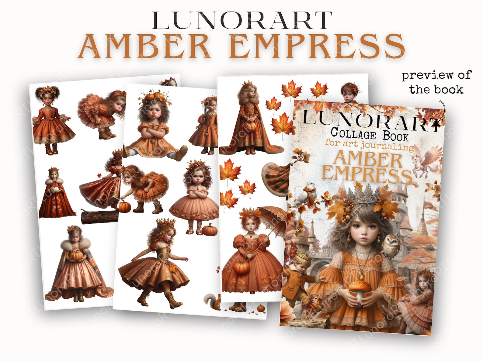 Autumn Princess Digital Collage Book Cut and Paste Journal Kit ...