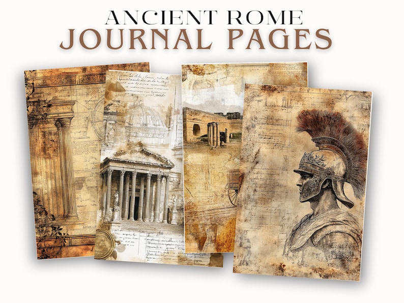 Ancient Rome Junk Journal Pages Printable Set Gladiator Architecture ...