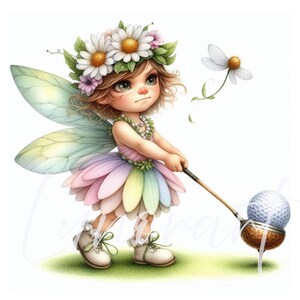 Spring Lady Golfer Fairy Clipart Set of 10 High Quality 300 DPI Jpgs ...