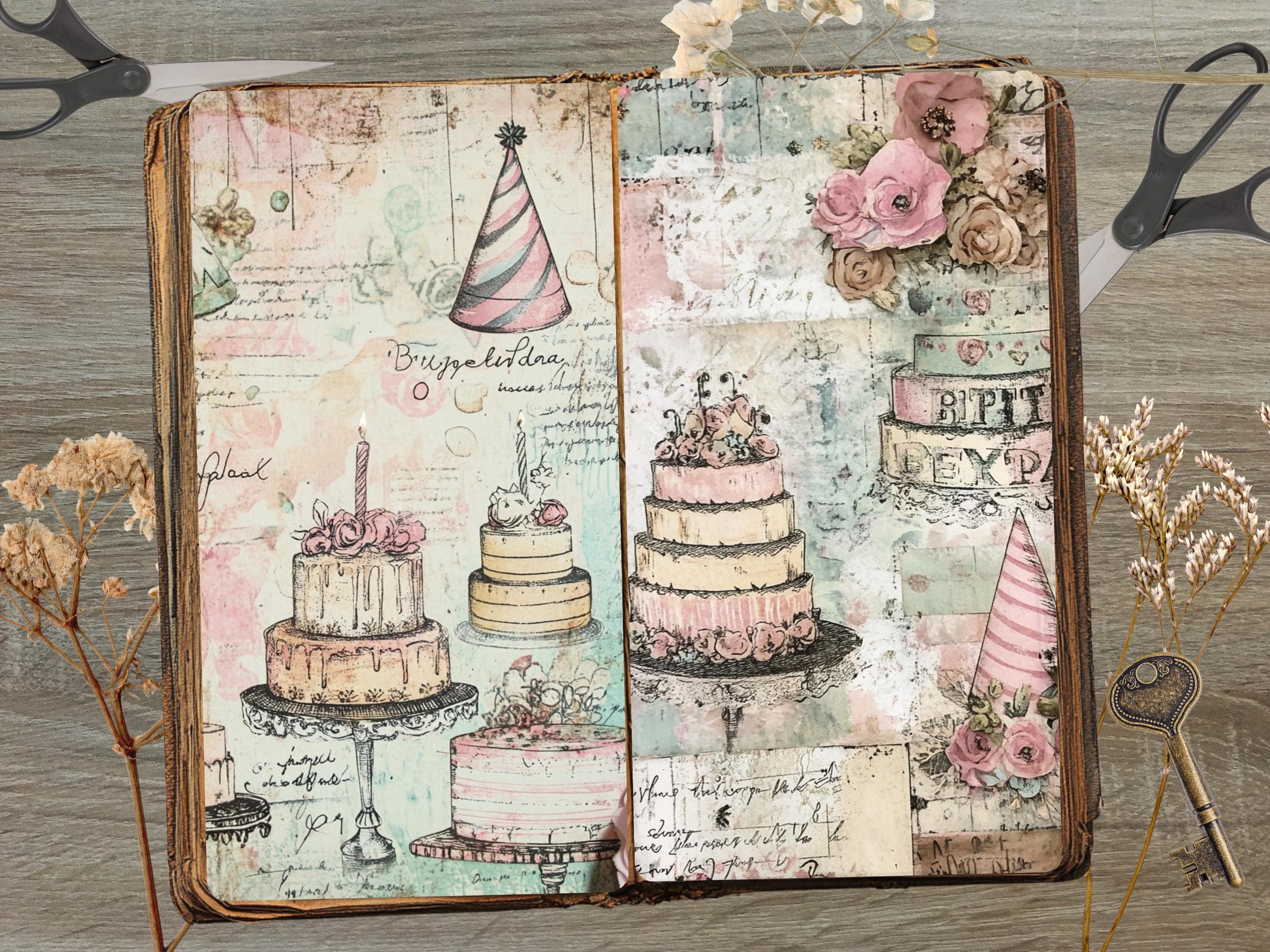 Birthday Celebration Junk Journal Pages Set of 10 Printable 300 DPI ...