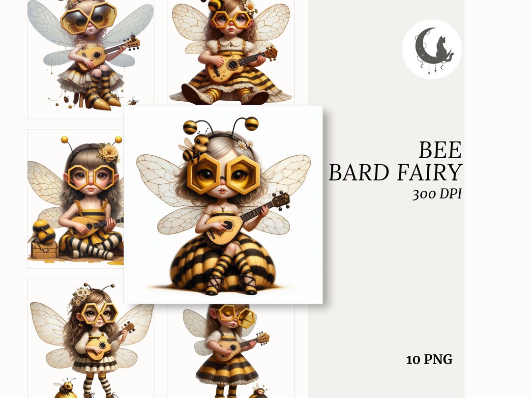 Bee Fairy Bard Clipart PNG, Quirky Magical Girl, Transparent Background ...