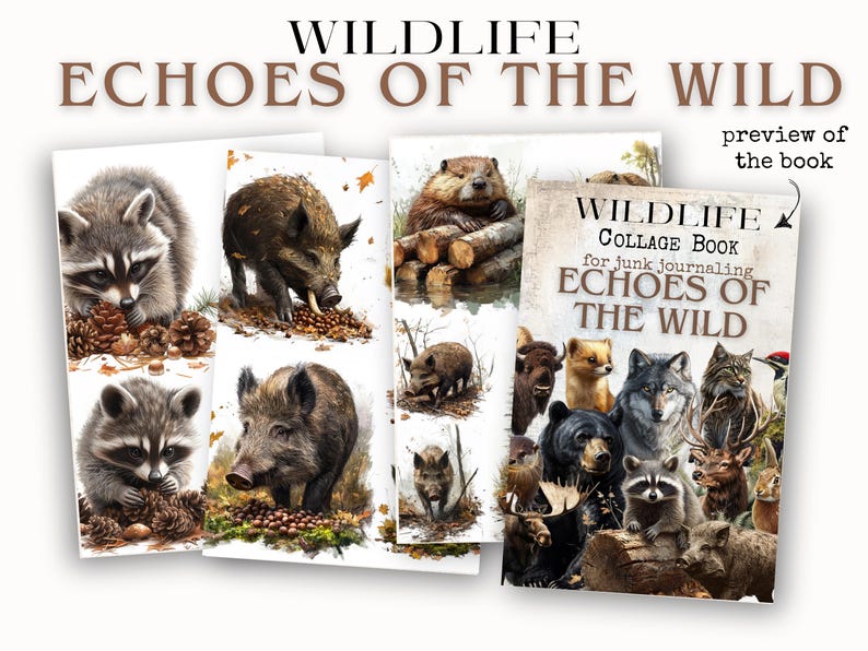 Ephemera Forest Animals Bundle Digital Collage Book Whimsical Wildlife ...