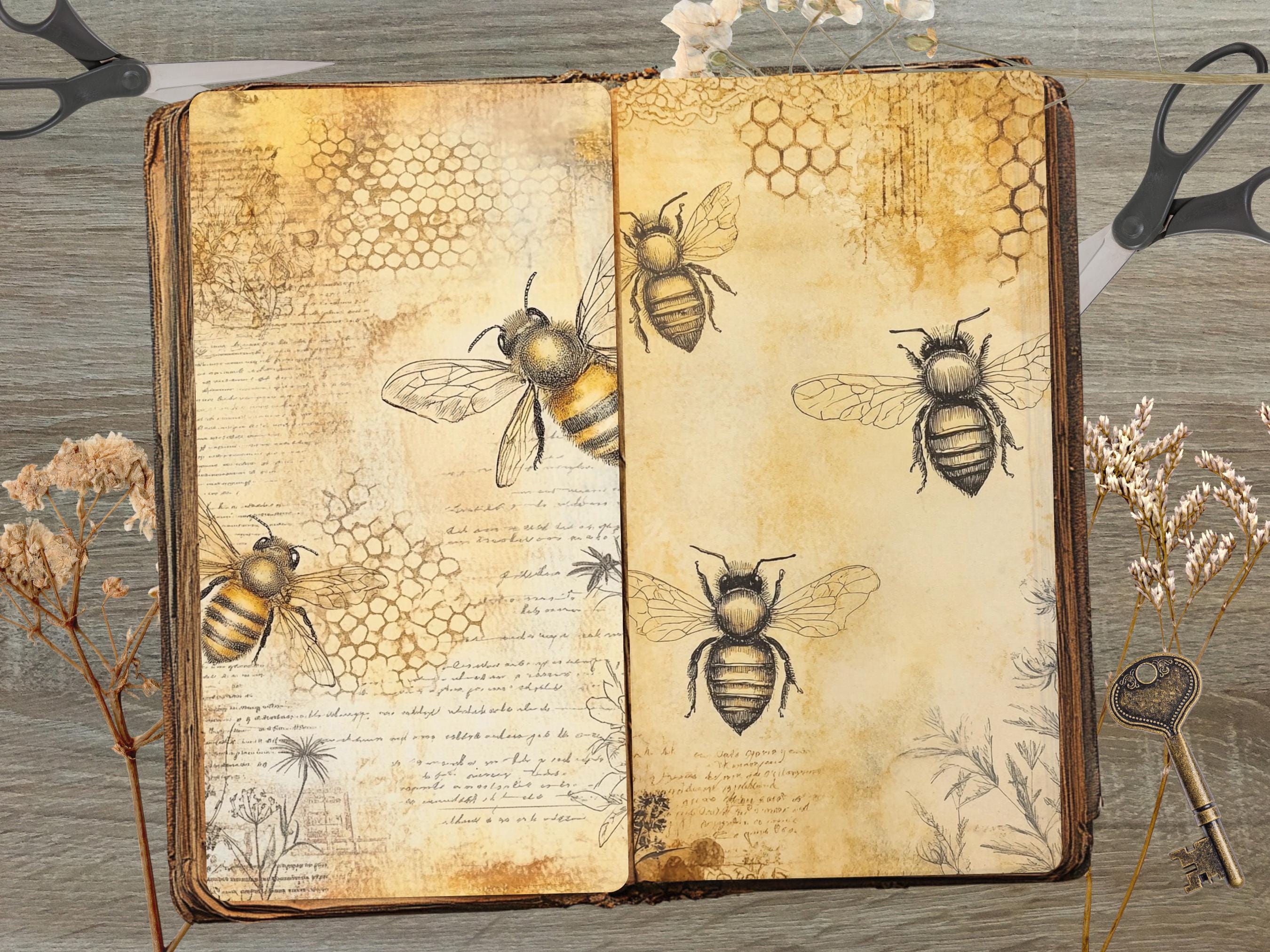Honeycomb Bee Spring Junk Journal Pages Set of 30 Printable 300 DPI ...