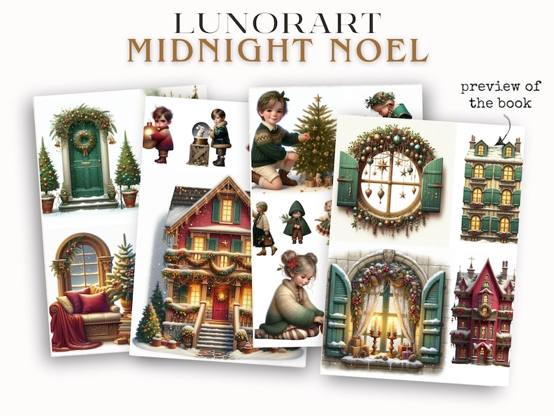 Timeless Christmas Digital Cut and Collage Book for Art Journaling Cozy ...