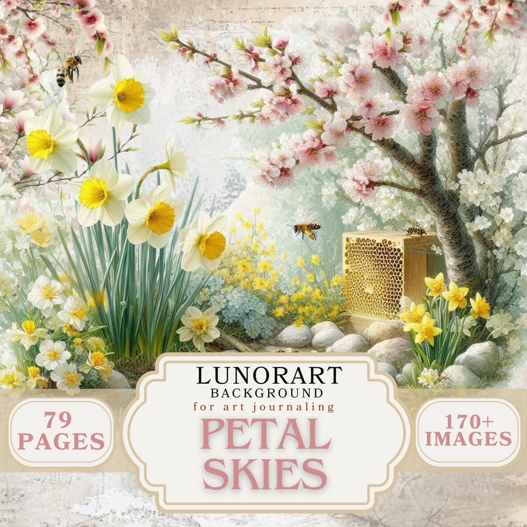Spring Backgrounds Collage Book JPG Whimsical Nature Ephemera Digital ...