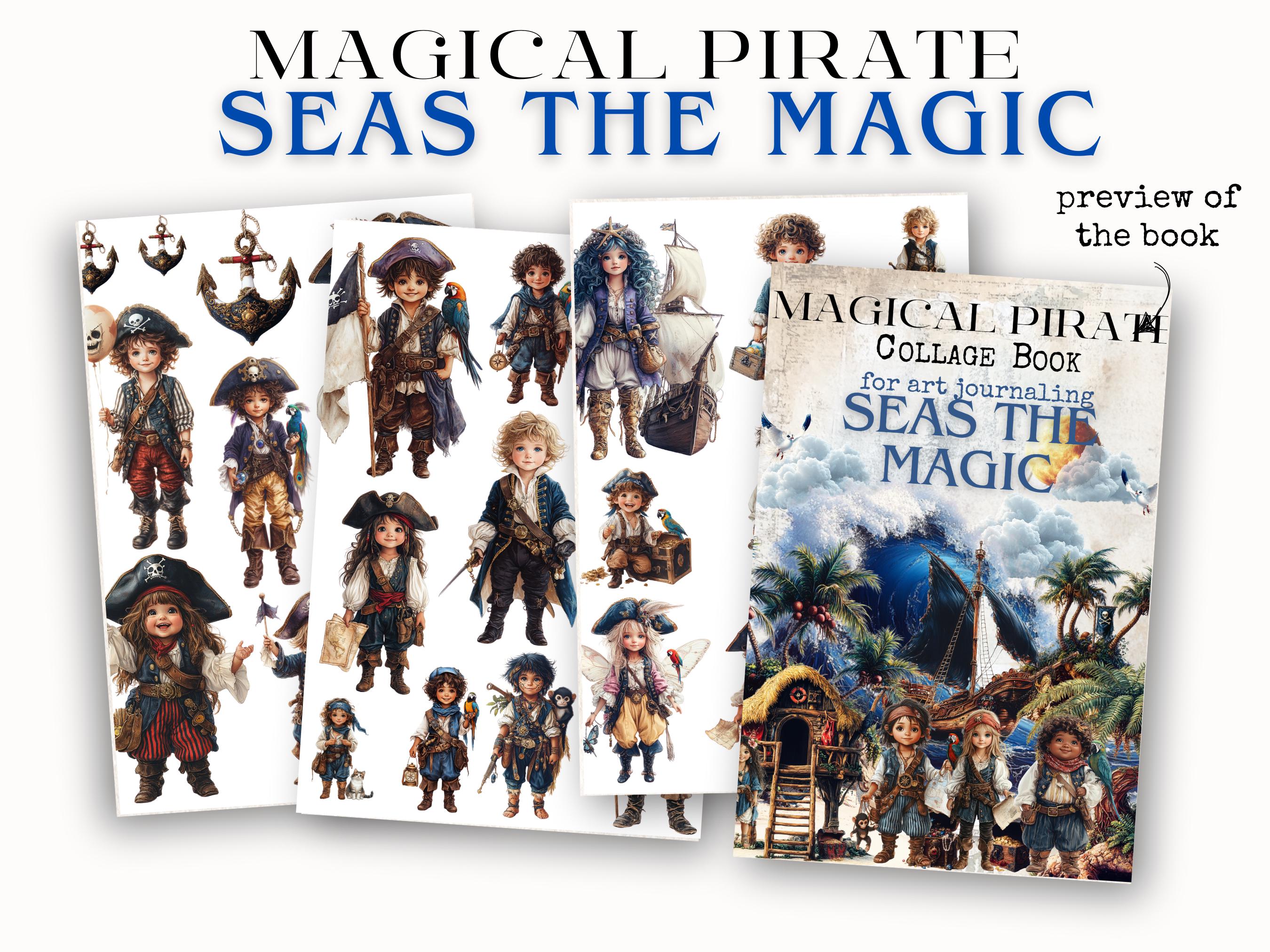 Magical Little Pirate Ephemera Bundle Digital Collage Book Whimsical ...