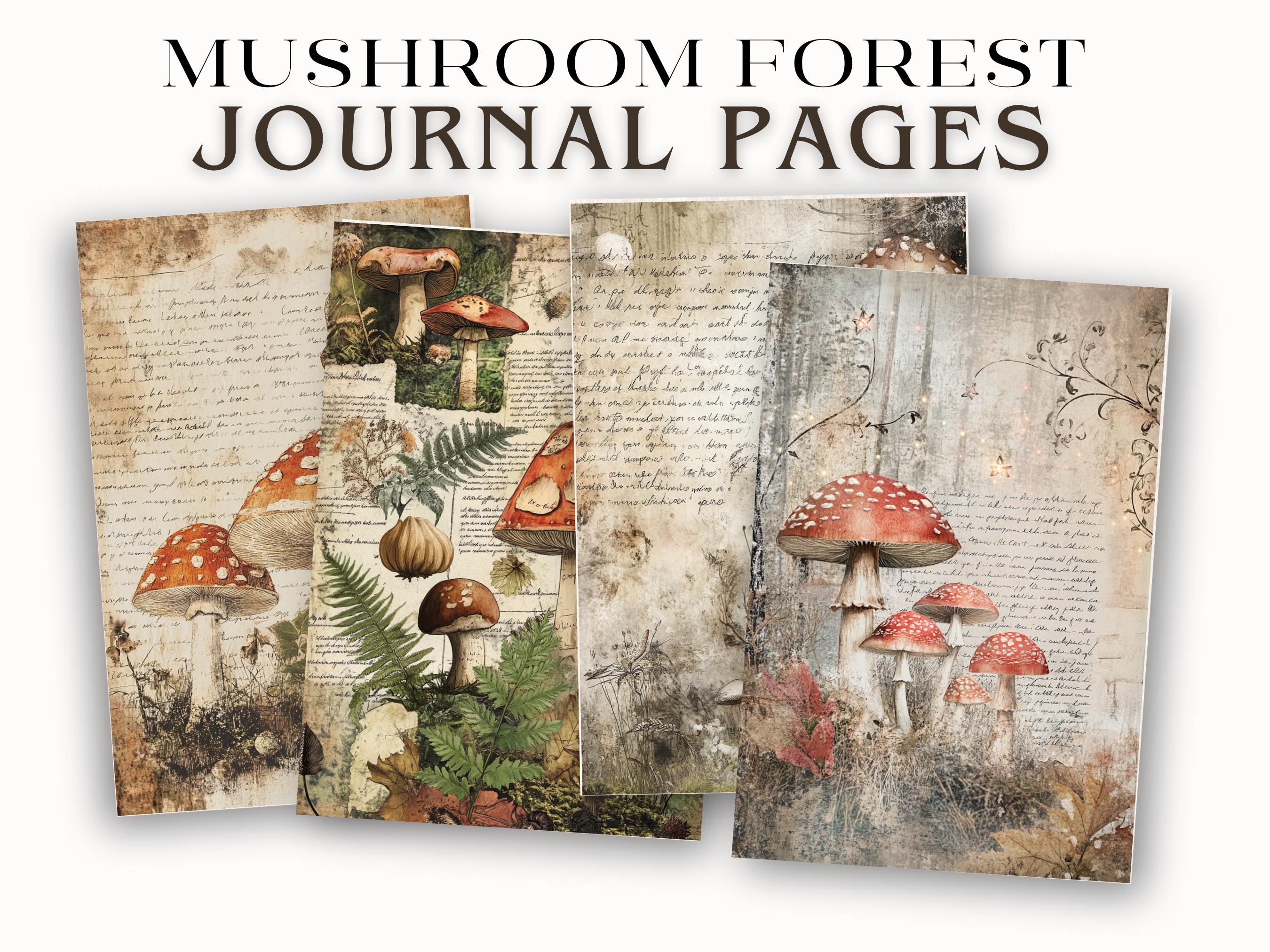 Whimsical Mushroom Forest Junk Journal Pages Printable Set Woodland ...